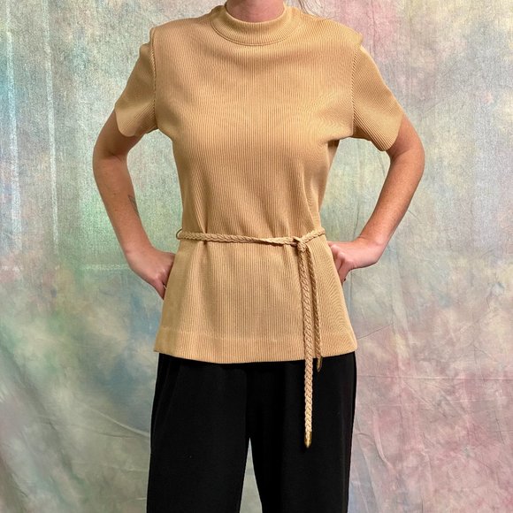 Vintage | Tops | Vintage 7s60s Mod High Neck Belted Tunic Top | Poshmark